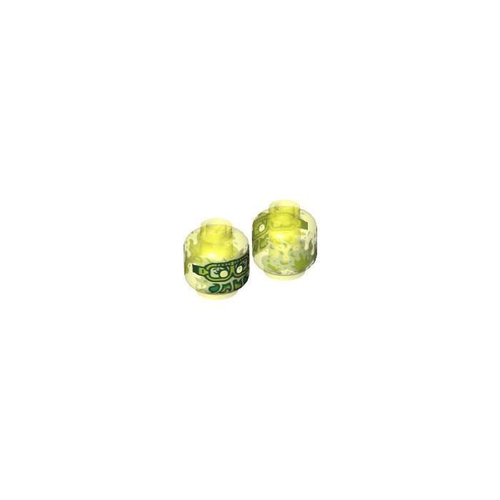 LEGO Minifigure Head with Yellowish Green Ghost Face with Slime Mouth ...