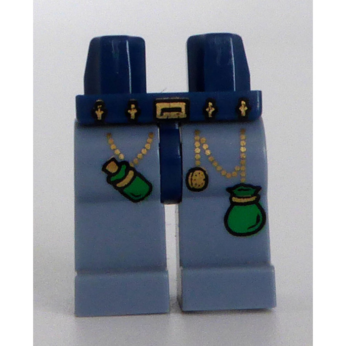 LEGO Minifigure Hips and Legs with Green Bags, Gold Chains (3815 / ...