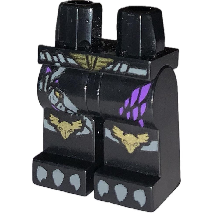 LEGO Minifigure Hips and Legs with Raven Knee Pads, Purple Feathers ...