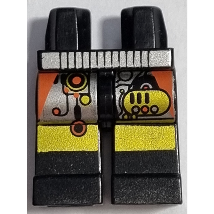 LEGO Minifigure Hips and Legs with Space Gold Circuitry and Silver Belt ...