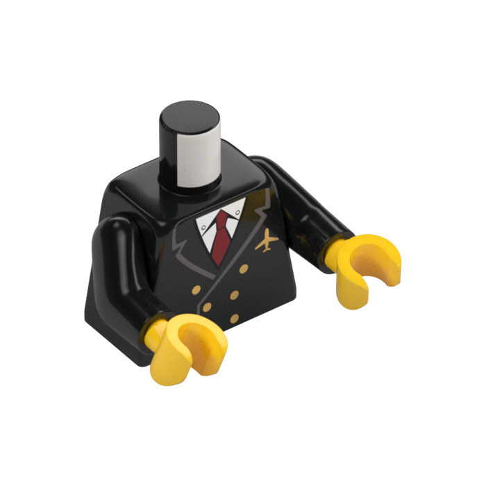 LEGO Minifigure Torso with Jacket with Two Rows of Buttons, Airline ...