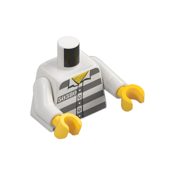 LEGO Minifigure Torso with Prison Stripes and 50380 with 5 Buttons (973 ...
