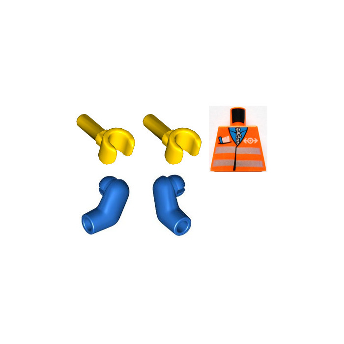 LEGO Minifigure Torso with Safety Vest and Train Logo (73403 / 76382 ...