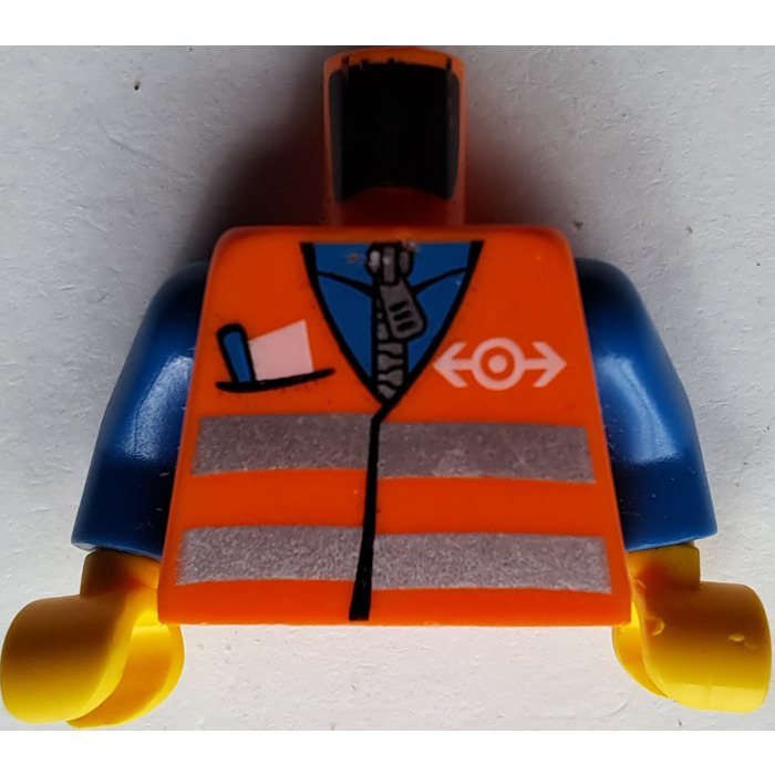 LEGO Minifigure Torso with Safety Vest and Train Logo (73403 / 76382 ...