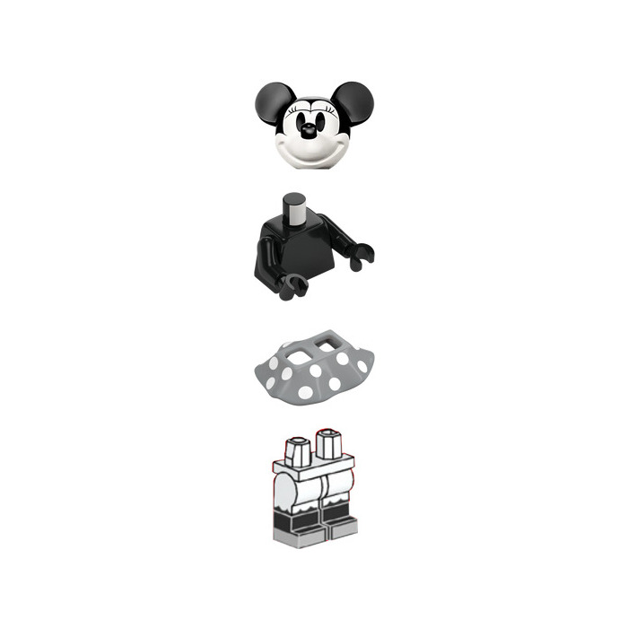 LEGO Minnie Mouse with Gray Polka Dot Skirt Minifigure | Brick Owl