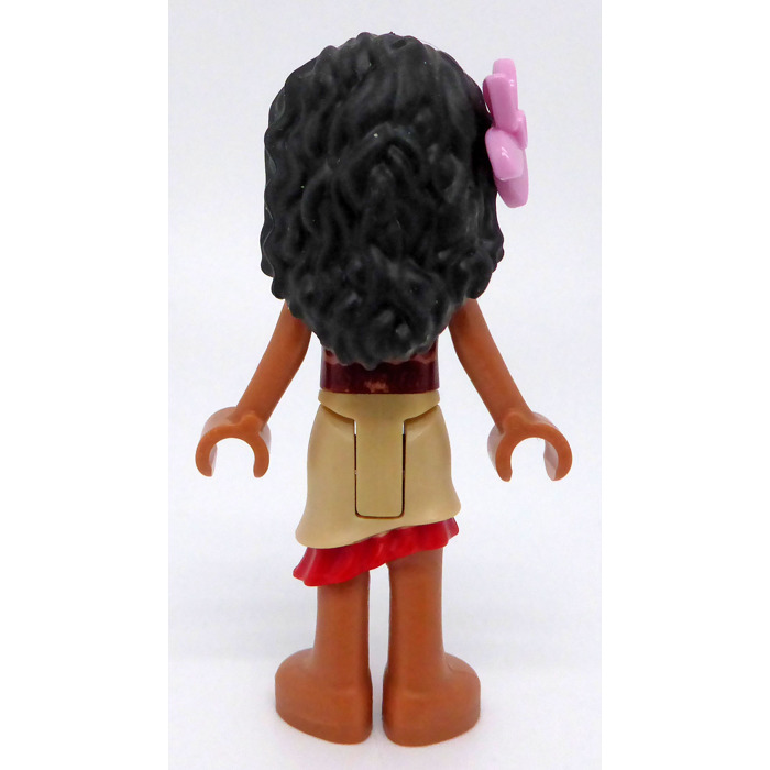 LEGO Moana with Dark Red Top and Skirt with Ruffle with Hair Flower ...