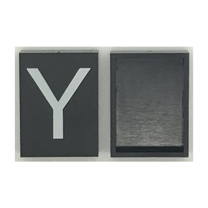 LEGO Modulex Tile 3 x 4 without Internal Supports with White "Y" with ...