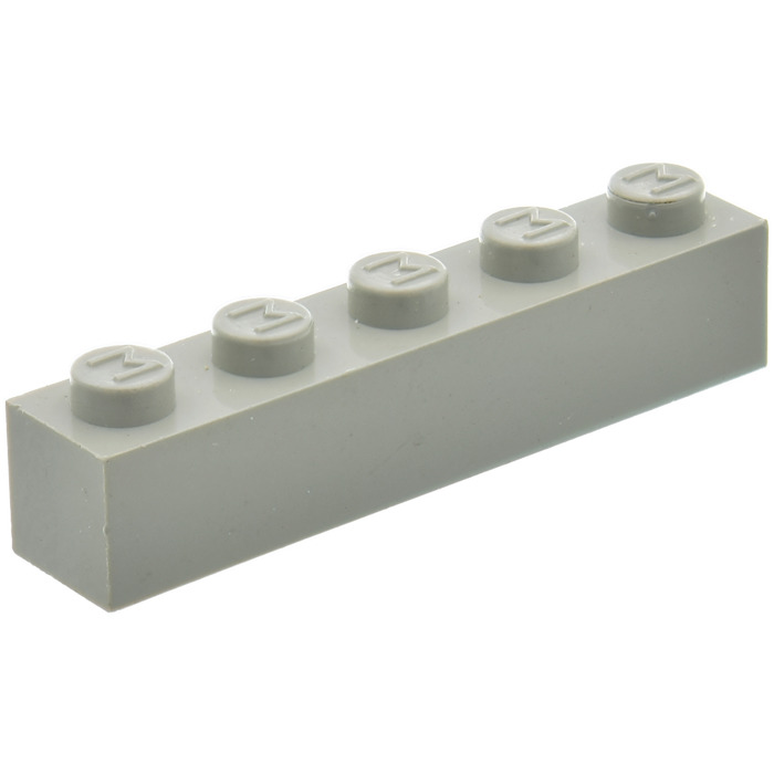 LEGO Modulex Light Gray Modulex Brick 1 x 5 with M on Studs | Brick Owl ...