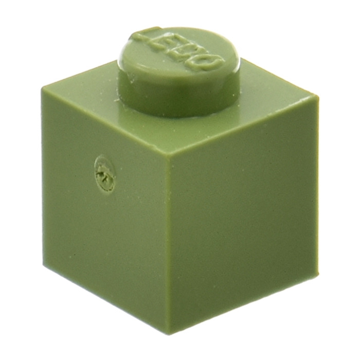 LEGO Modulex Olive Green Modulex Brick 1 x 1 with LEGO on Stud | Brick ...
