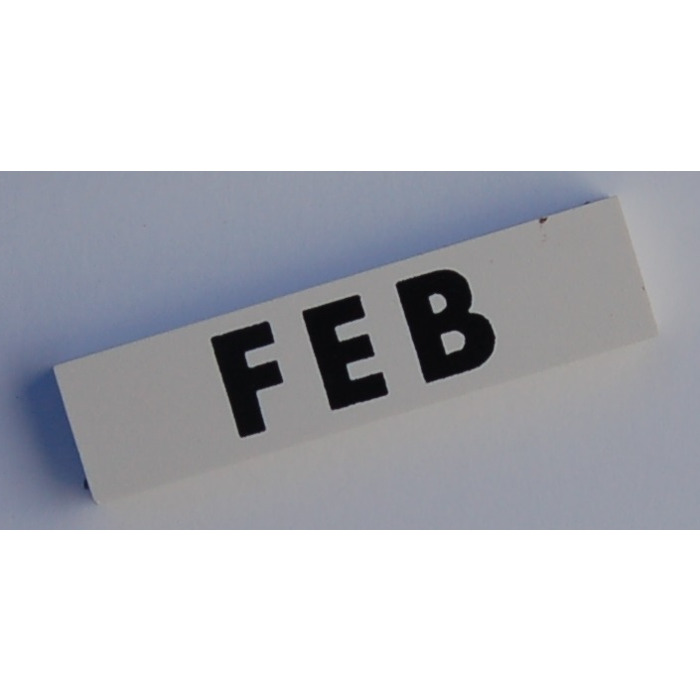 LEGO Modulex Tile 2 x 8 without Internal Supports with "FEB" with No ...