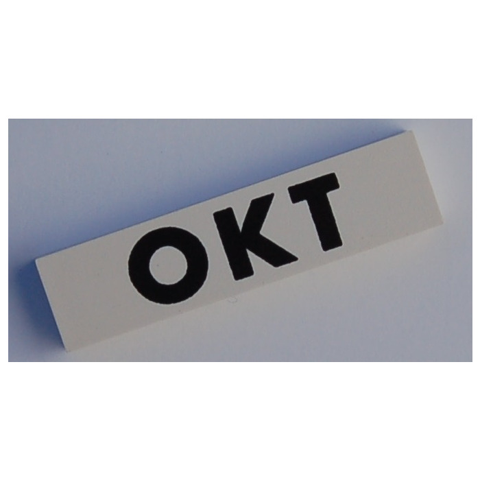 LEGO Modulex Tile 2 x 8 without Internal Supports with "OKT" with No ...