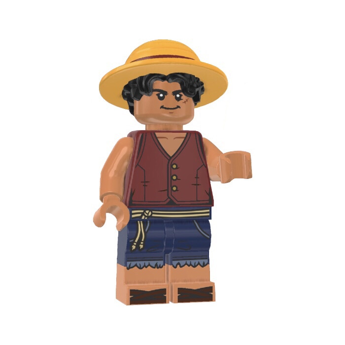 LEGO Monkey D. Luffy with Hat (Closed Mouth) Minifigure | Brick Owl