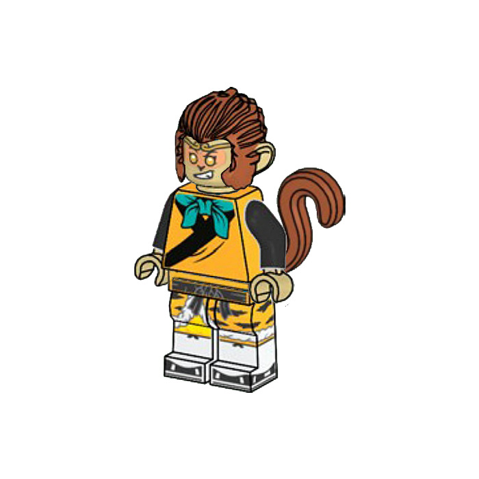 LEGO Monkey King with Orange Robe with Black Stripes and Dark Turquoise ...
