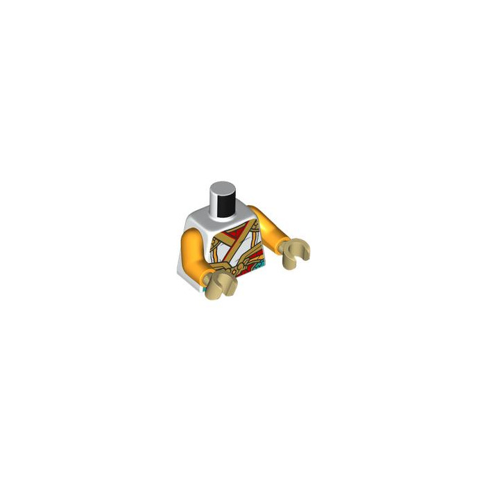 LEGO Monkey King with White Top with Armor Plates Minifig Torso (973 / ...