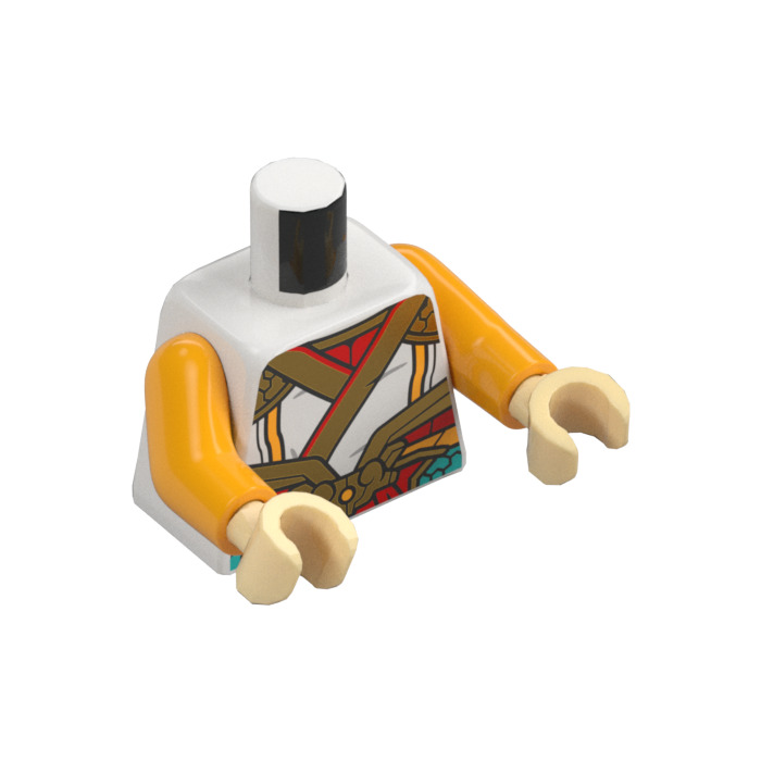 LEGO Monkey King with White Top with Armor Plates Minifig Torso (973 / ...