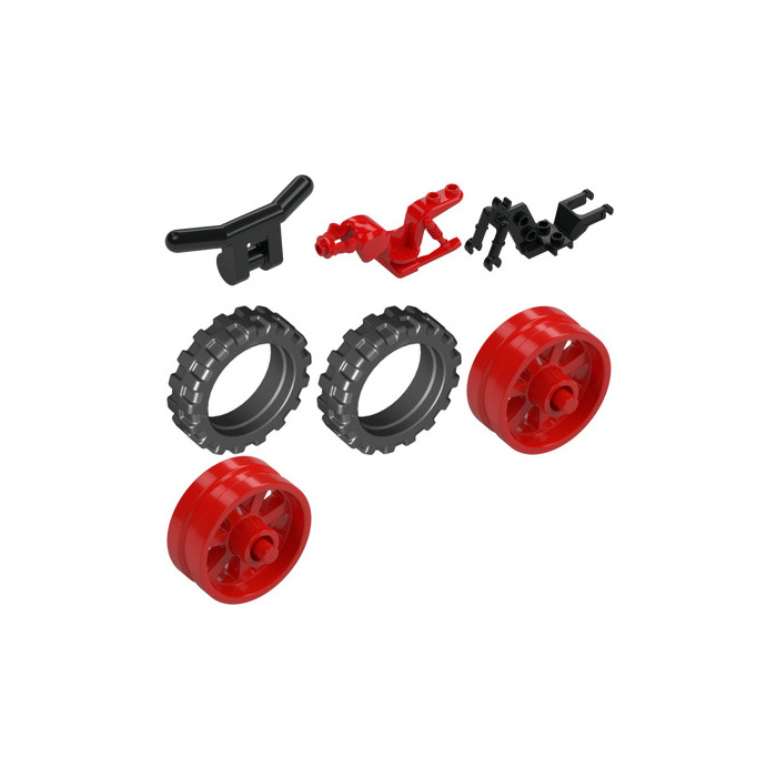 LEGO Motorcycle Chopper with Black Frame, Red Wheels and Black ...