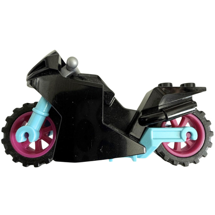 LEGO Motorcycle Sport Bike with Azure Chassis and Magenta Wheels ...
