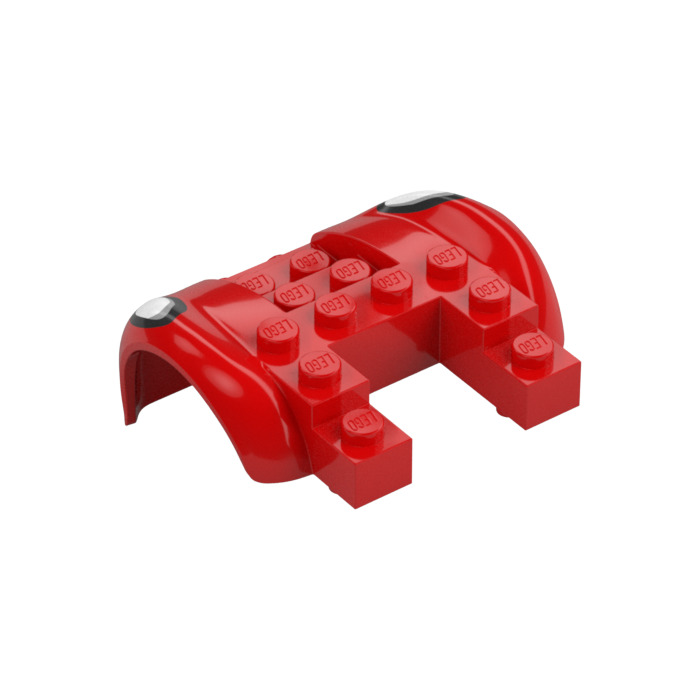 LEGO Mudguard Bonnet 6 x 6 x 2.3 (6 x 4) with White Headlights (80481 / ...