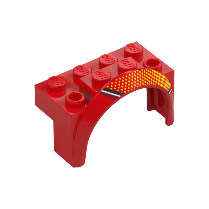 LEGO Mudguard Brick 2 x 4 x 2 with Wheel Arch with Decoration (3387 ...