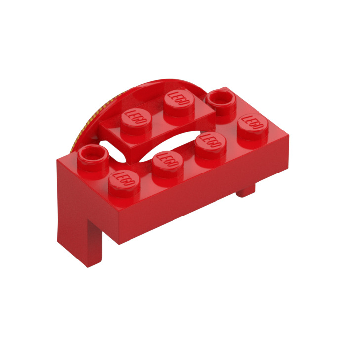 LEGO Mudguard Brick 2 x 4 x 2 with Wheel Arch with Decoration (3387 ...