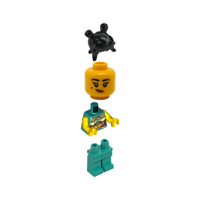 LEGO Musician with Dark Turquoise Outfit and Buns Minifigure | Brick Owl