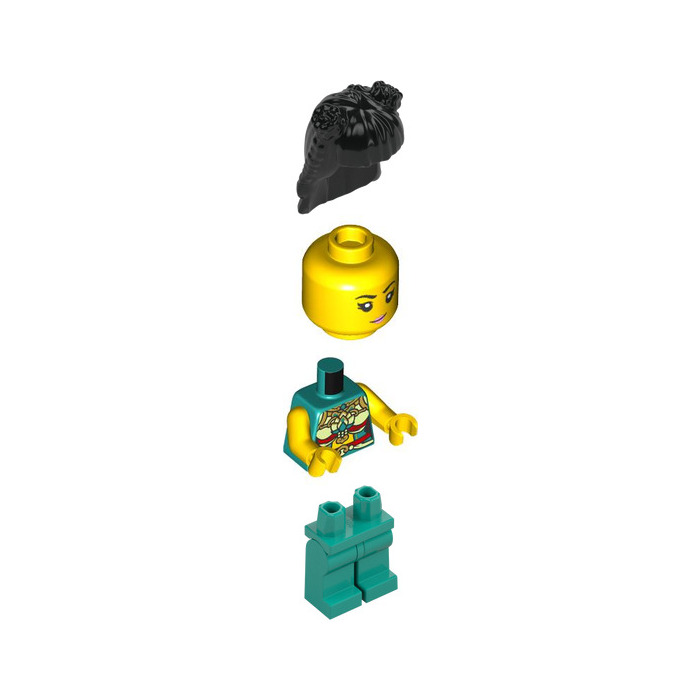 LEGO Musician with Dark Turquoise Outfit and Long Hair Minifigure ...