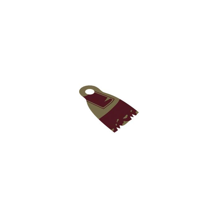 LEGO Narrow Cape with Hole and Tattered Edge with Dark Red Shapes ...