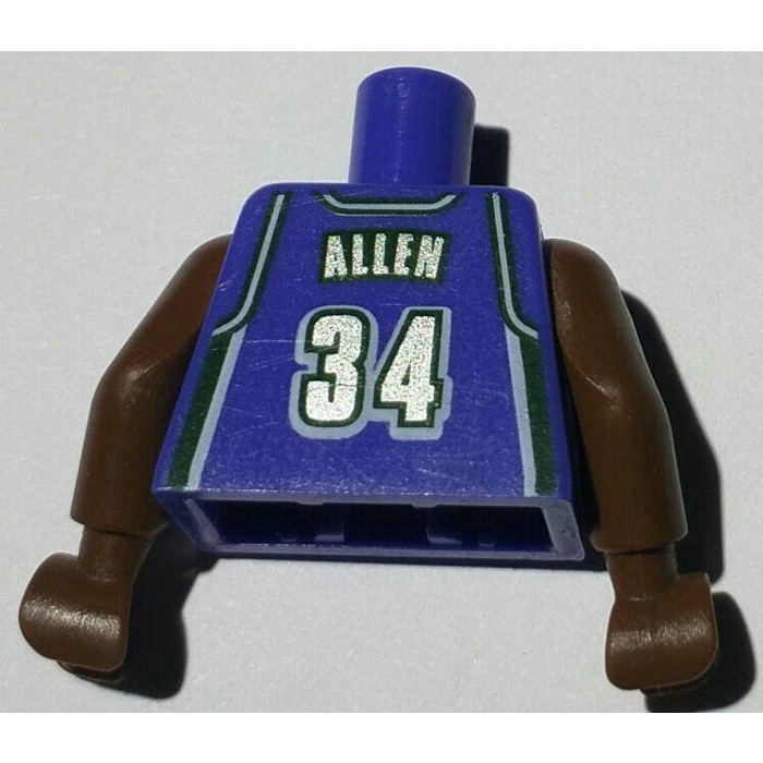 LEGO NBA Milwaukee Bucks #34 Torso with Brown Arms | Brick Owl - LEGO ...