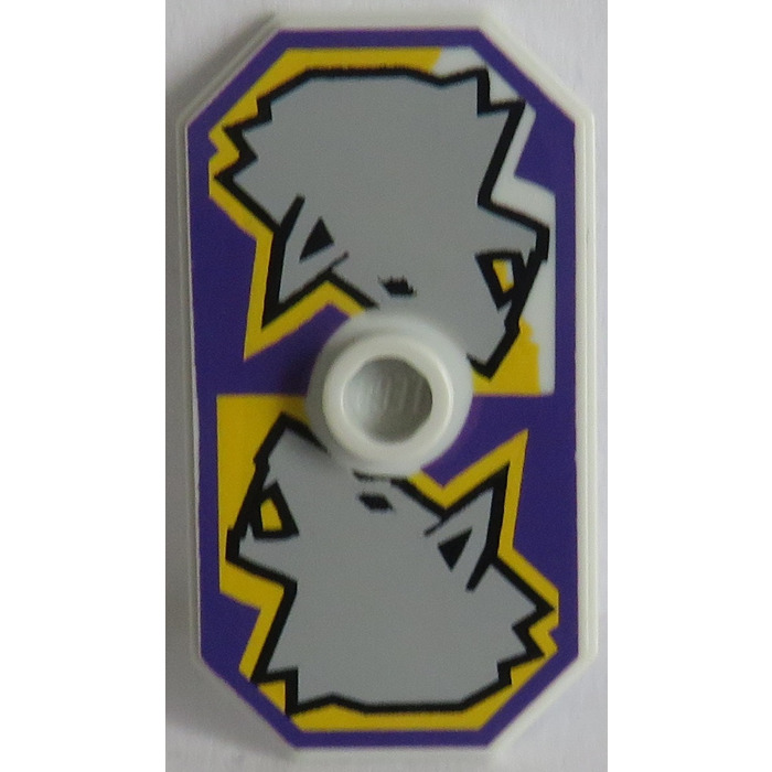 LEGO Octagonal Shield with Stud with Knights Kingdom Danju Wolf (48494 ...
