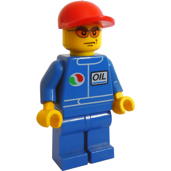LEGO Octan Oil uniform, Red Short Bill Cap, Orange Sunglasses Town ...