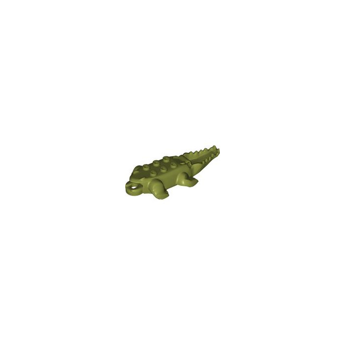 LEGO Olive Green Crocodile Body with Lower Jaw with 10 Teeth (18904 ...