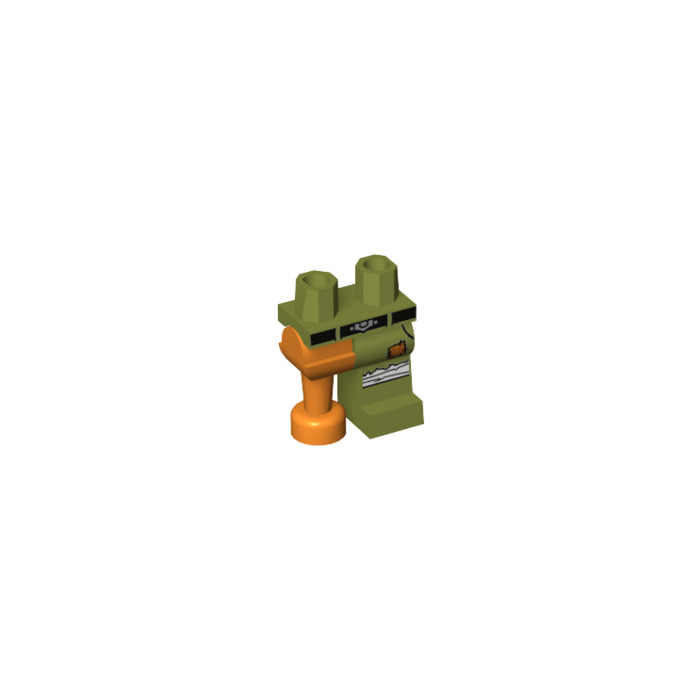LEGO Olive Green Hips with Olive Green Left Leg with Belt and Orange ...
