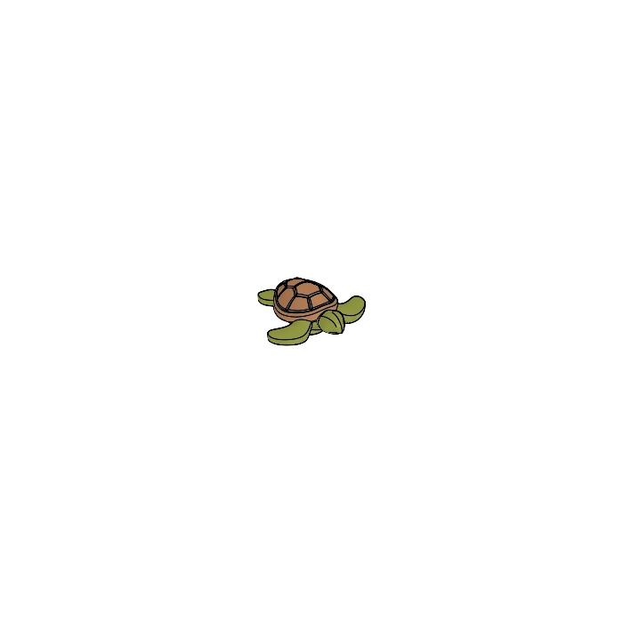 LEGO Olive Green Turtle (Small) with Medium Dark Flesh Shell (67040 / ...