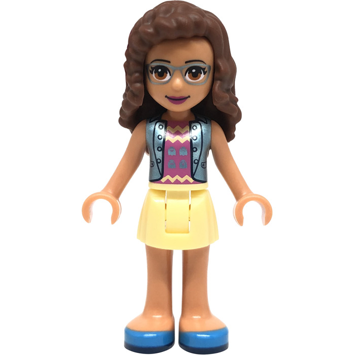 LEGO Olivia with Blue Jacket and Light Yellow Skirt Minifigure | Brick ...