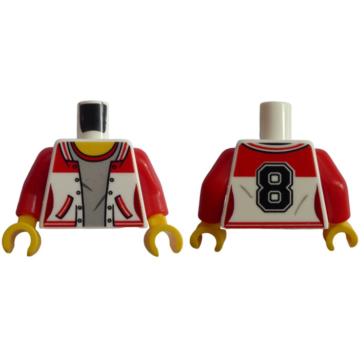 LEGO Open Jacket with Red Arms and '8' on Back Female Torso (973 / ...