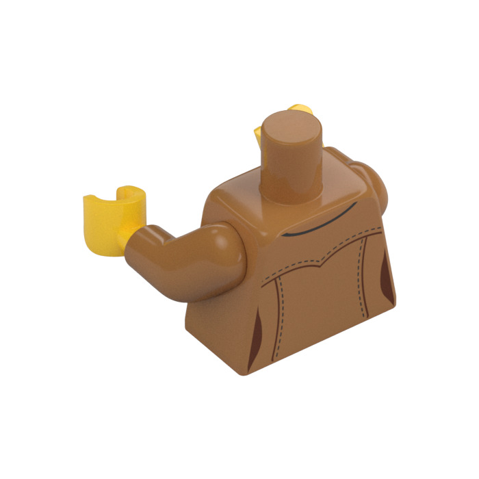 LEGO Open Jacket with Three Buttons over Sand Blue Shirt Female Torso ...