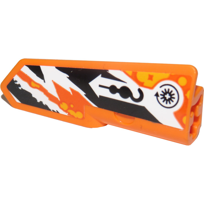 LEGO Orange Curved Panel 21 Right with Winch Control Sticker (11946 ...