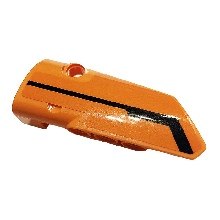 LEGO Orange Curved Panel 3 Left with Black Line Sticker (64683) | Brick ...