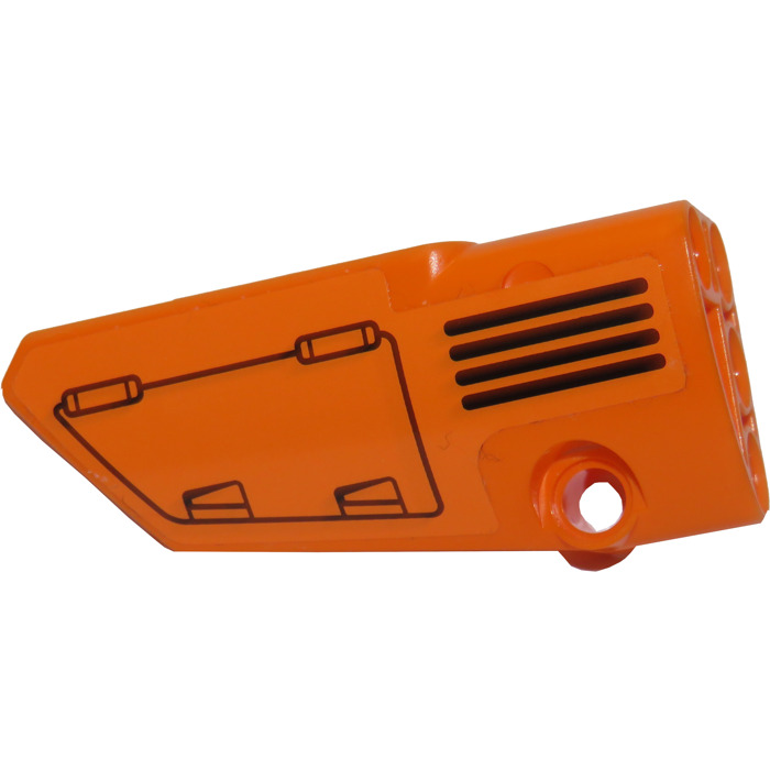 LEGO Orange Curved Panel 3 Left with Hatch and Grille Sticker (64683 ...