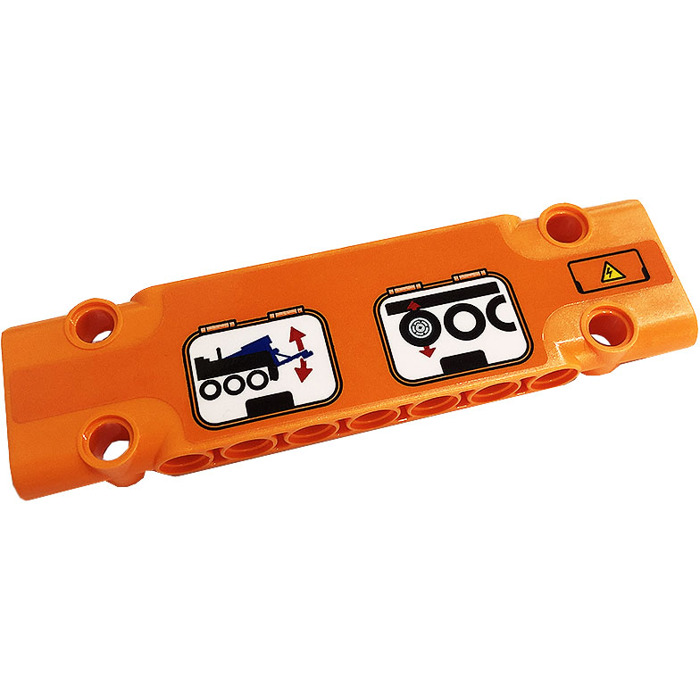 LEGO Orange Flat Panel 3 x 11 with Electricity Danger Sign, Wheels ...