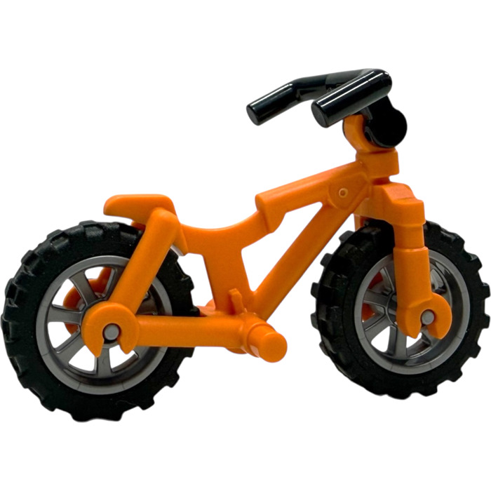 LEGO Orange Heavy Mountain Bike with Flat Silver Wheels, Black Tires ...