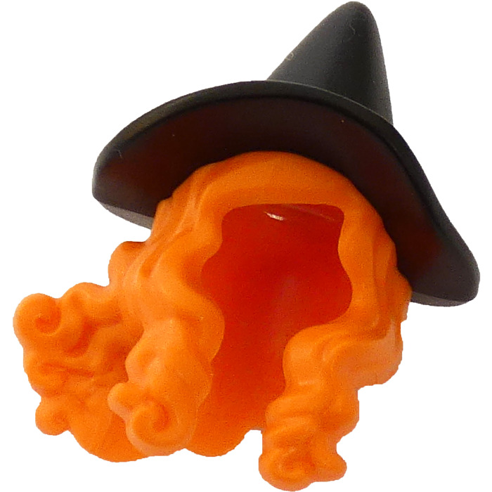 LEGO Long Wavy Hair with Black Witch Hat | Brick Owl