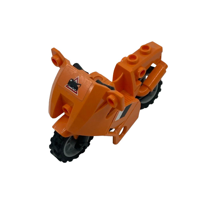 LEGO Motorcycle with Black Chassis with White and Black Lines on Both ...