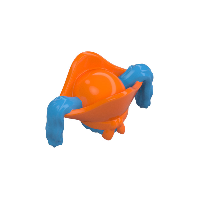 LEGO Orange Pirate Hat with Skull and Bones with Dark Azure Ponytails ...