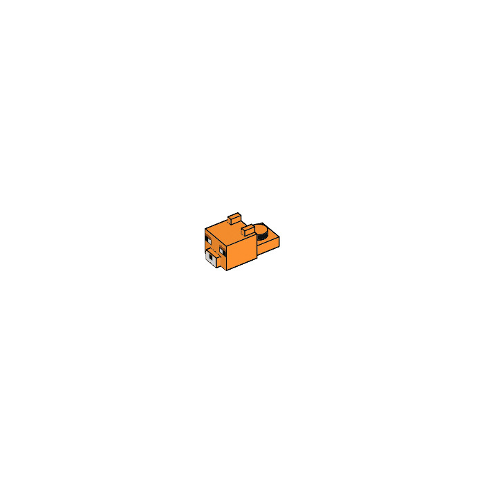 LEGO Orange Pixelated Minecraft Animal Head with Ears with Fox Face ...