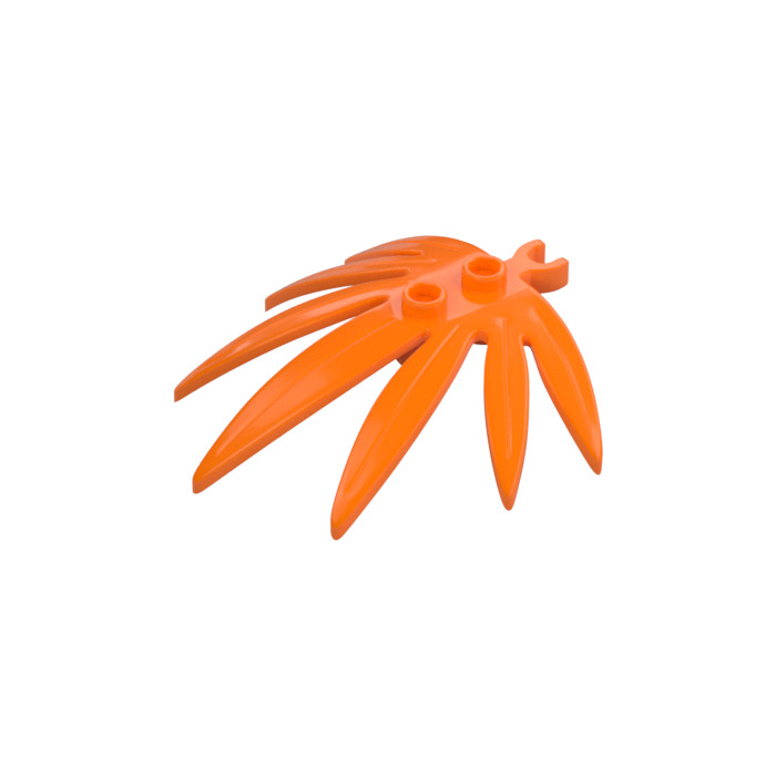 LEGO Orange Plant Leaves 6 x 5 Swordleaf with Clip (Open 'O' Clip ...