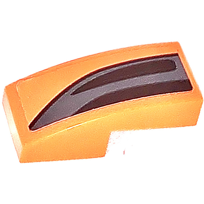 LEGO Orange Slope 1 x 2 Curved with Bumper Left Sticker (11477) | Brick ...
