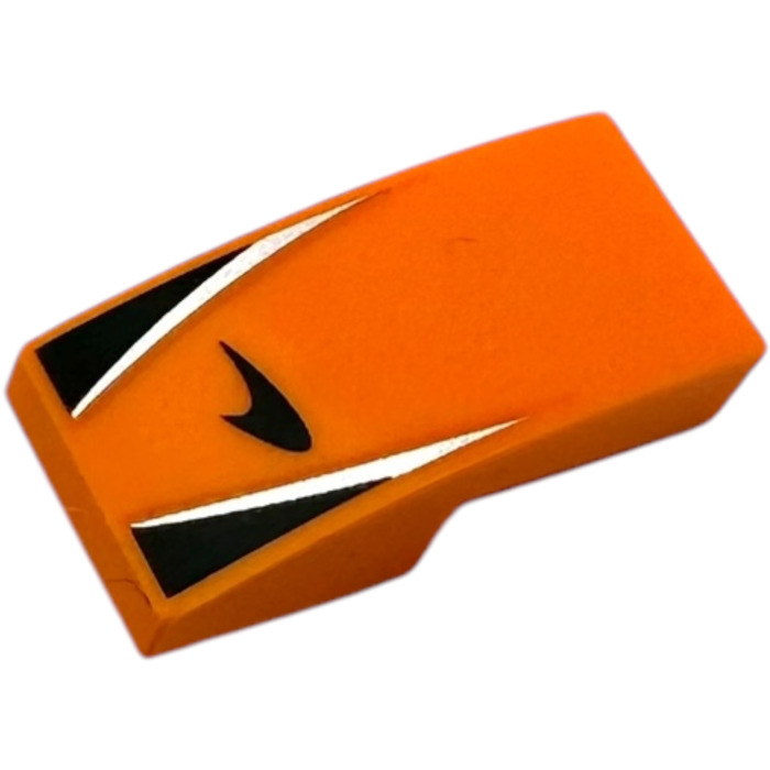 LEGO Orange Slope 1 x 2 Curved with McLaren Logo and Stripes (3593 ...