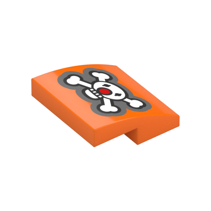 LEGO Slope 2 x 2 Curved with Skull with Red Nose and Bones (15068 ...