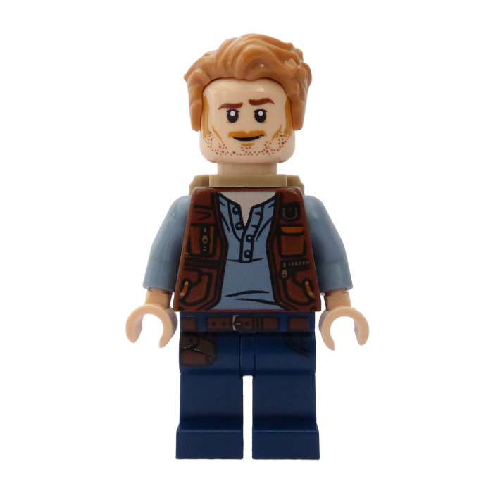 LEGO Owen Grady with Vest and Sand Blue Shirt with Backpack Minifigure ...